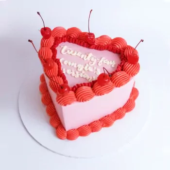 Vintage Cherry Heart Cake - Online Gift Delivery - Philippines Online ...