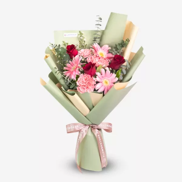 Sadie Pink Gerbera, Carnations, and Red Roses - FlowerStore.ph | Same ...