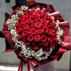 50 Red Roses Bouquet BR - Potico.co.th | Same-Day Flower Delivery ...