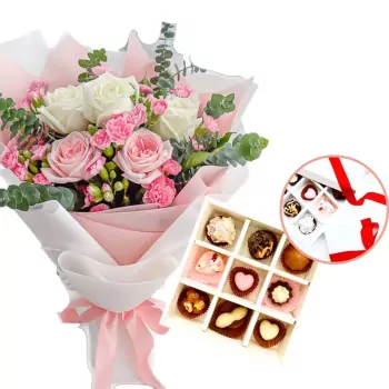 Combo Pink Roses and Chocolates | Online gift Delivery | Flower ...