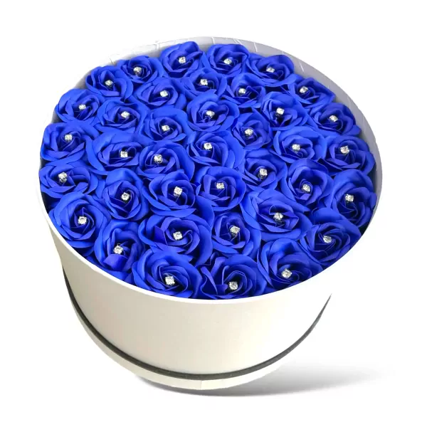 White Blue Diamond Box | Online gift Delivery | Flower delivery service ...